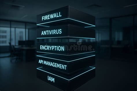 Cybersecurity Architecture Model Displaying Core Protection Pillars In