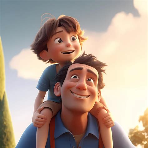 Premium Ai Image Pai E Filho Juntos Felizes