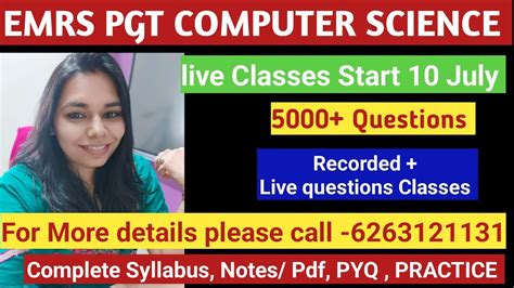 Emrs Pgt Computer Science Teacher Course Details Ns Classes Youtube