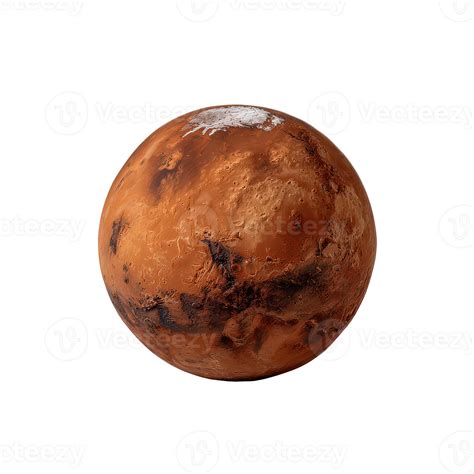 Realistic Depiction Of The Planet Mars Showcasing Surface Features And