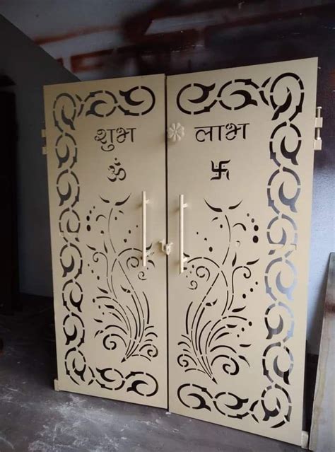 Cnc Plasma Curl With Swastik And Labh Shubh Double Door Svgdxf Design Makerbhawan