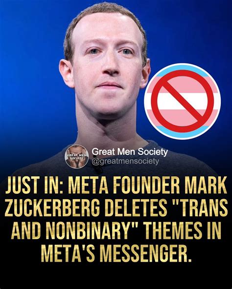Just In Meta Founder Mark Zuckerberg Deletes “trans And Nonbinary