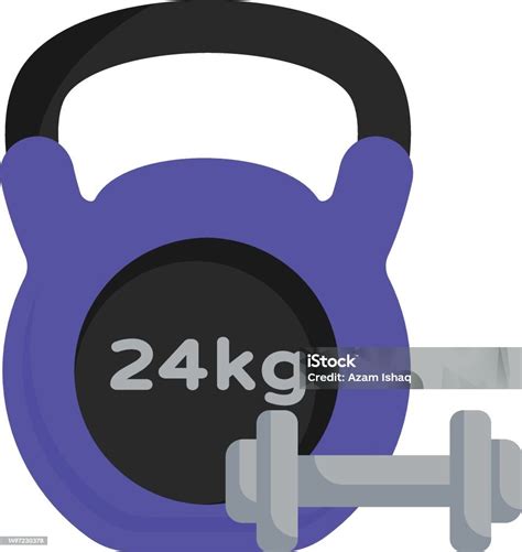 24kg 케틀벨 작은 덤벨 개념 그립 강도 벡터 컬러 아이콘 디자인 피트니스 및 웰빙 기호 운동 및 역도 기호 개인 훈련 장비 스톡 일러스트레이션 강사에 대한 스톡 벡터