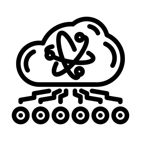 Cloud Computin Quantum Technology Line Icon Illustration 44795625