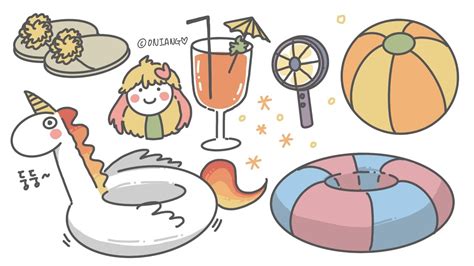 굿노트5스티커무료 Procreate Drawing 다이어리 꾸미기 다꾸 아이패드 프로크리에이트 일러스트 첨벙첨벙 유니콘튜브 여행 그림그리기마감 Youtube