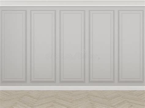 Classic Grey Wall With Wood Floor Stock Illustration Illustration Of