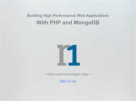 Mosc2012 Building High Performance Web Application With Php And Mongodb Ppt
