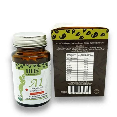 كبسولات التنحيف التركية HHS A1 كارنتين ليبيديوم 30 كبسولة - Pazarnaa