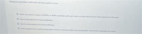 Temporal Summation Within The Nervous System