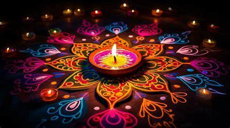 Diwali Rangoli With Diya