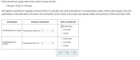 Solved Sulfur Dioxide And Oxygen React To Form Sulfur