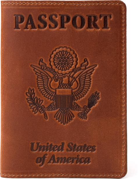Shvigel Us Leather Passport Book Cover Thin American