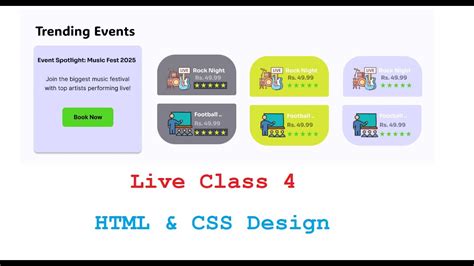 Eventease Part 3 Trending Section Using Html And Css Live And Recorded Classes Uiux Web Design