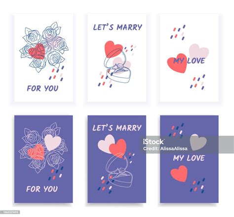 라인 아트 오브제 추상적인 모양과 슬로건이 있는 발렌타인 데이 인사말 카드를 설정합니다 개체 그룹에 대한 스톡 벡터 아트 및 기타 이미지 개체 그룹 공휴일 귀여운