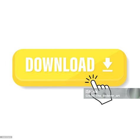 흰색 배경을 손으로 클릭하여 지금 다운로드 버튼 플랫 손가락 커서와 마우스 커서가 흰색 배경에 분리되어 있습니다 앱 및 웹 디자인 벡터 일러스트레이션을 위한 클릭 버튼