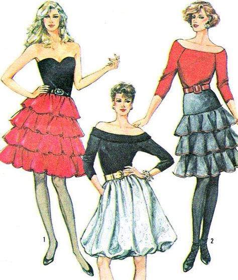 1980s Evening Skirt Pattern Simplicity 8246 Tiered Ruffled Or Etsy