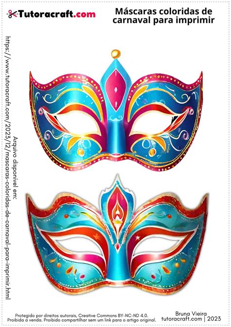 43 Máscaras Coloridas De Carnaval Para Imprimir