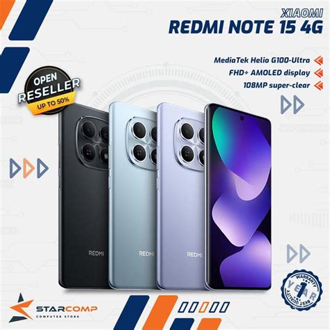 Promo Xiaomi Redmi Note 15 4g 8128 8256 Gb 108 Mp Ai Camera Helio