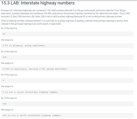 Solved Primary Us Interstate Highways Are Numbered 1 99