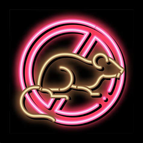 Sign Against Rat Neon Glow Icon Illustration 18013997 Vector Art At