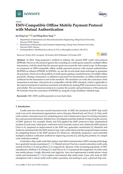 pdf emv compatible offline mobile payment protocol with mutual authentication
