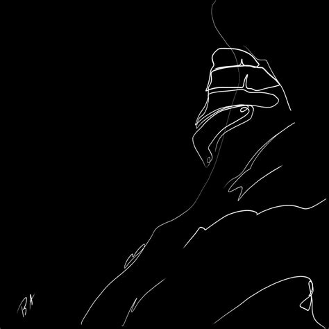 Иллюстрация Рисунок одной линией в стиле компьютерная графика