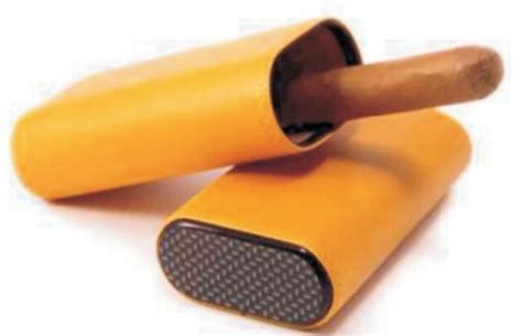 Cigar Case Yellow With Carbon Fiber Top Baracoa Tobacconist