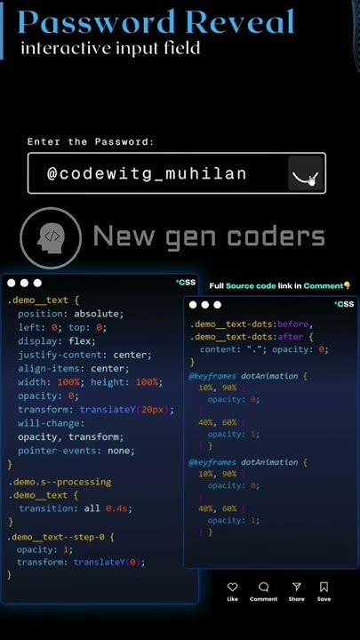 Password Reveal Interactive Input Field Coding Codemastery
