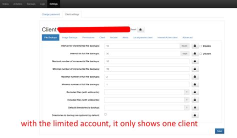 Issue With New User Setup Clients Not Listed Server Urbackup