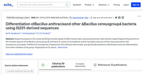 Differentiation Of Bacillus Anthracis And Other â Bacillus Cereus