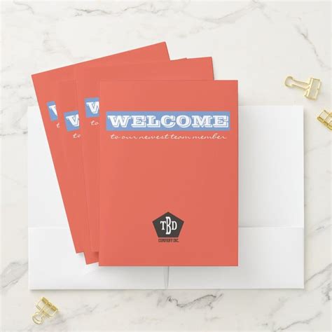 Onboarding Custom Color New Employee Welcome Pocket Folder Zazzle