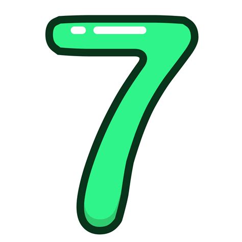 Green Number Numbers Seven Study Icon Free Download