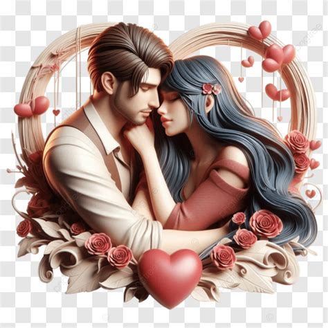 발렌타인 데이 아름다운 커플은 배경에 붉은 심장과 꽃을 가지고 사랑을 함께 합니다 발렌타인 데이 아름다운 커플이 함께 배경에