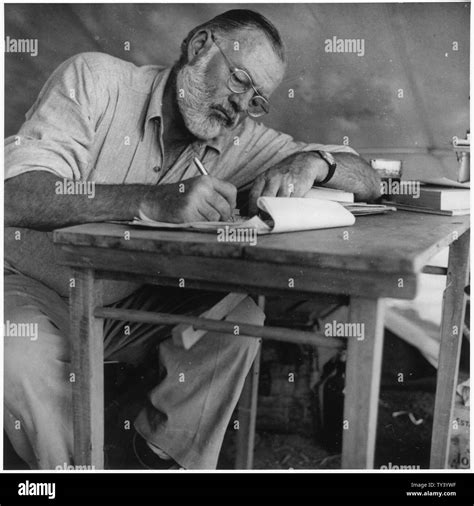 Young Ernest Hemingway Writing