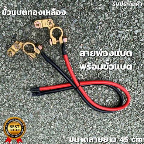 สายพ่วงแบตเตอรี่ ขั้วต่อแบตเตอรี่ทองเหลืองแท้ สายพ่วงแบต โซล่าเซลล์ สายทองแดง พร้อมหางปลา ทน
