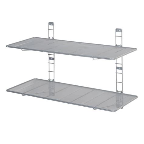 2 Tier Heavy Duty Wall Mount Floating Steel Wire Mesh Storage Shelves