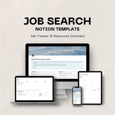 Job Search Dashboard Notion Template Etsy