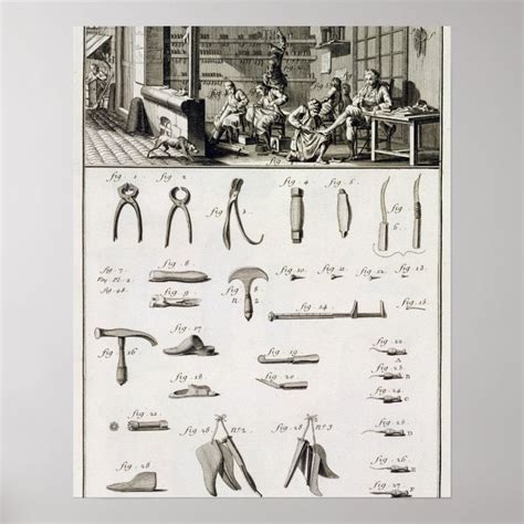 A Shoe And Bootmaker And Their Tools From The En Postcard Tools