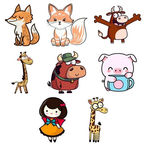 Premium Vector Cute Stickers Vector Set