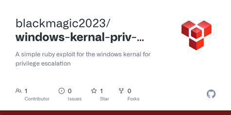 Github Blackmagic2023 Windows Kernal Priv Escalation A Simple Ruby Exploit For The Windows