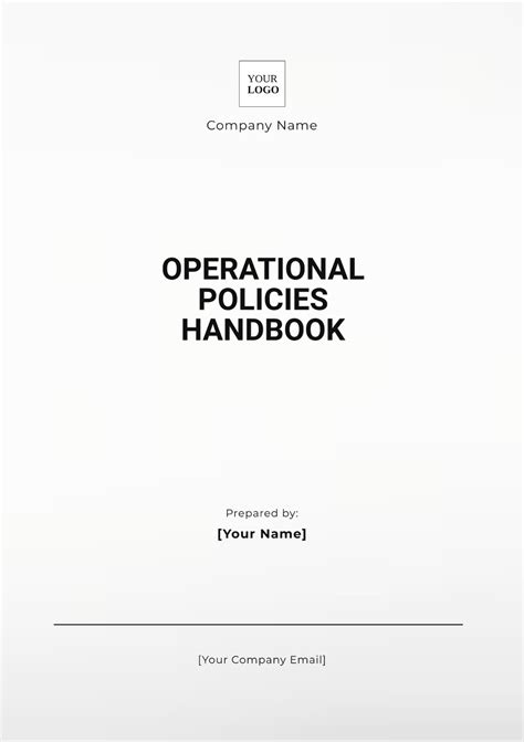 Free Operational Policies Handbook Template To Edit Online