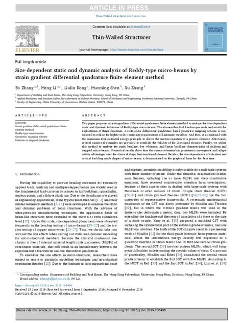 Thin Walled Structures Bo Zhang Heng Li Liulin Kong Huoming Shen