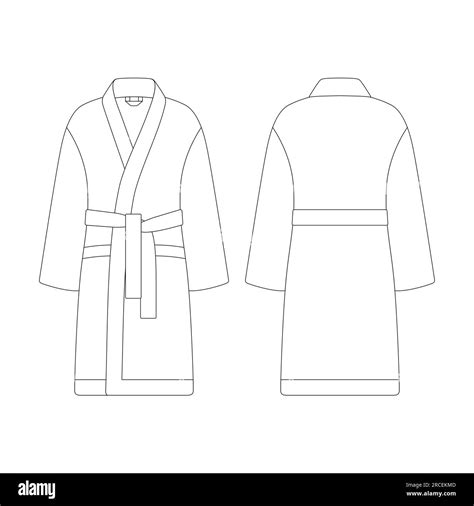 Template Bathrobe Vector Illustration Flat Sketch Design Outline Stock Vector Image And Art Alamy