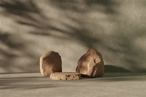 잎 그림자가있는 프리미엄 연단 디스플레이 화장품 또는 미용 제품 프로모션 모형 자연석 계단 받침대 트렌디 한 미니멀리스트 배너 3d 렌더링 일러스트레이션 0명에 대한 스톡