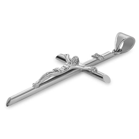 Sterling Silver Solid Crucifix Pendant For Men