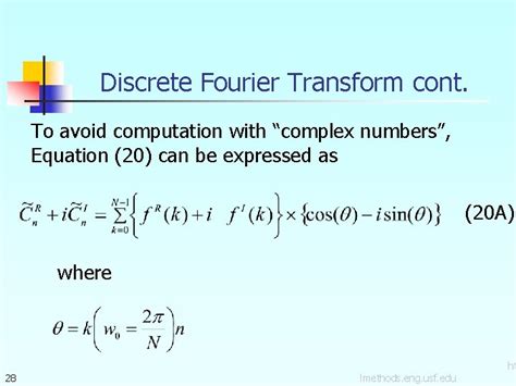 Numerical Methods Discrete Fourier Transform Part Discrete Fourier
