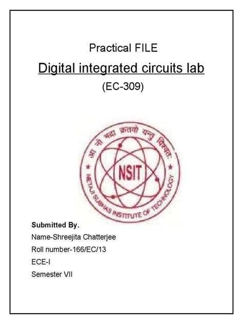 Digital Integrated Circuits Lab Practical File Download Free Pdf Vhdl Computer Architecture