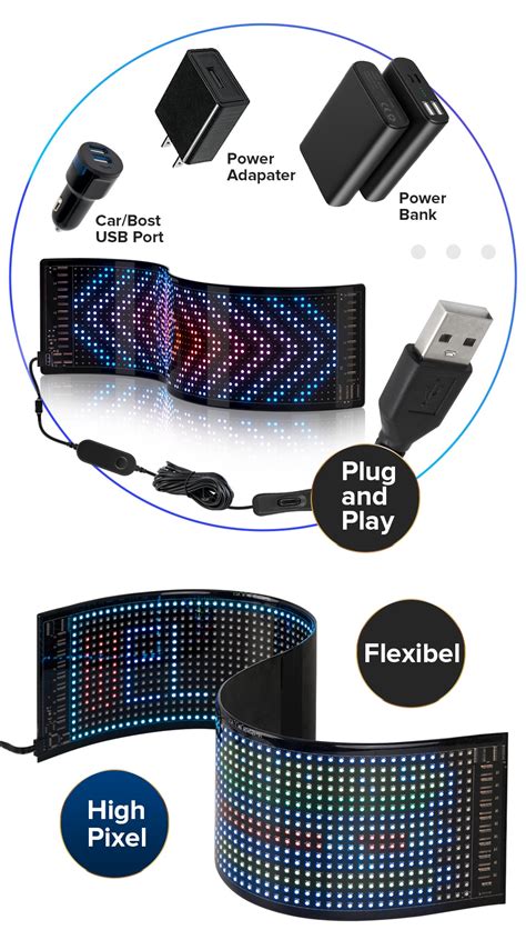 Led Matrix Pixel Panel Bluetooth App Usb 5v Flexible Addressable Rgb Pattern Graffiti Scrolling