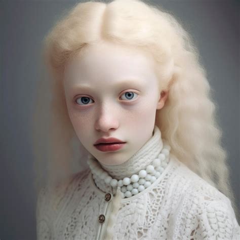 Premium Ai Image Albino Girl Portrait