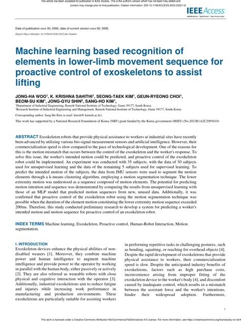 Pdf Machine Learning Based Recognition Of Elements In Lower Limb